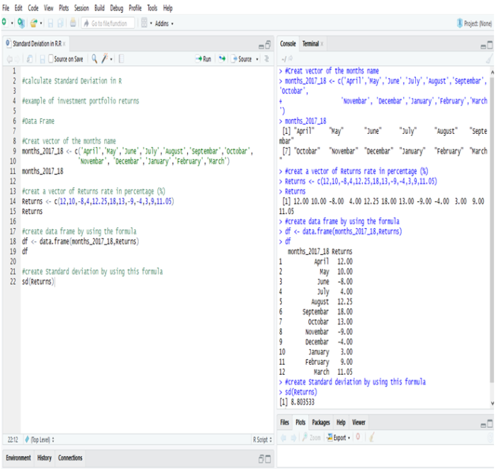 Calculating the Standard Deviation Using R & Python