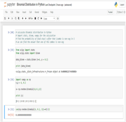 Statistical Application in R and Python: Calculating Binomial Distribution